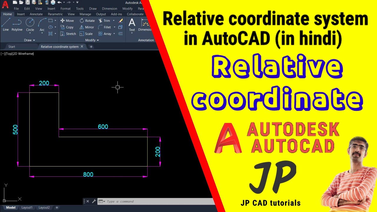 Relative coordinate system in AutoCAD (in Hindi) | AutoCAD | Mech ...