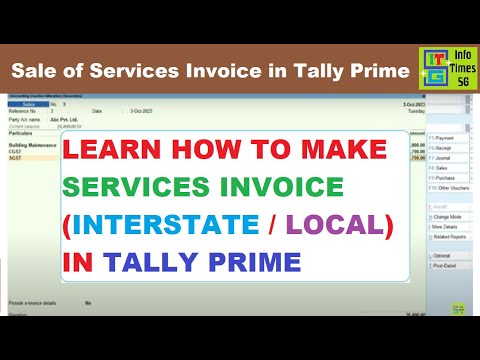 Service Invoice in Tally Prime | Local & Interstate Sale of Services ...