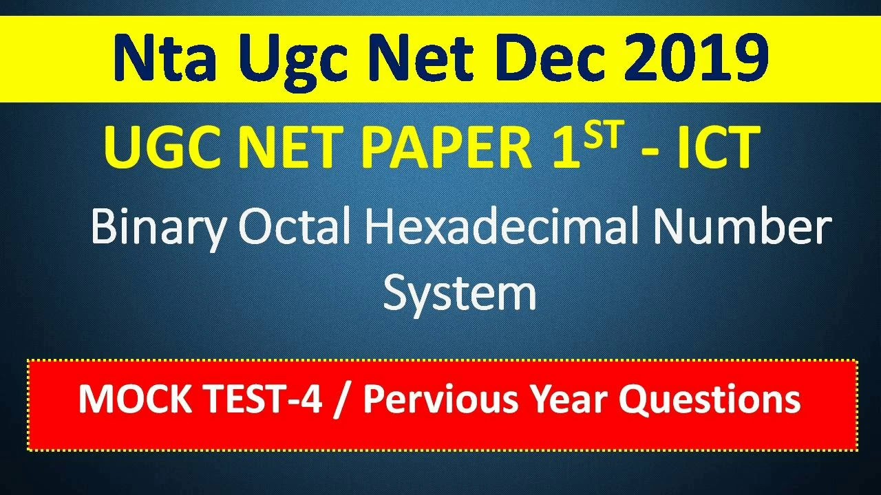 Nta Ugc Net Binary Octal Hexadecimal Number System Youtube