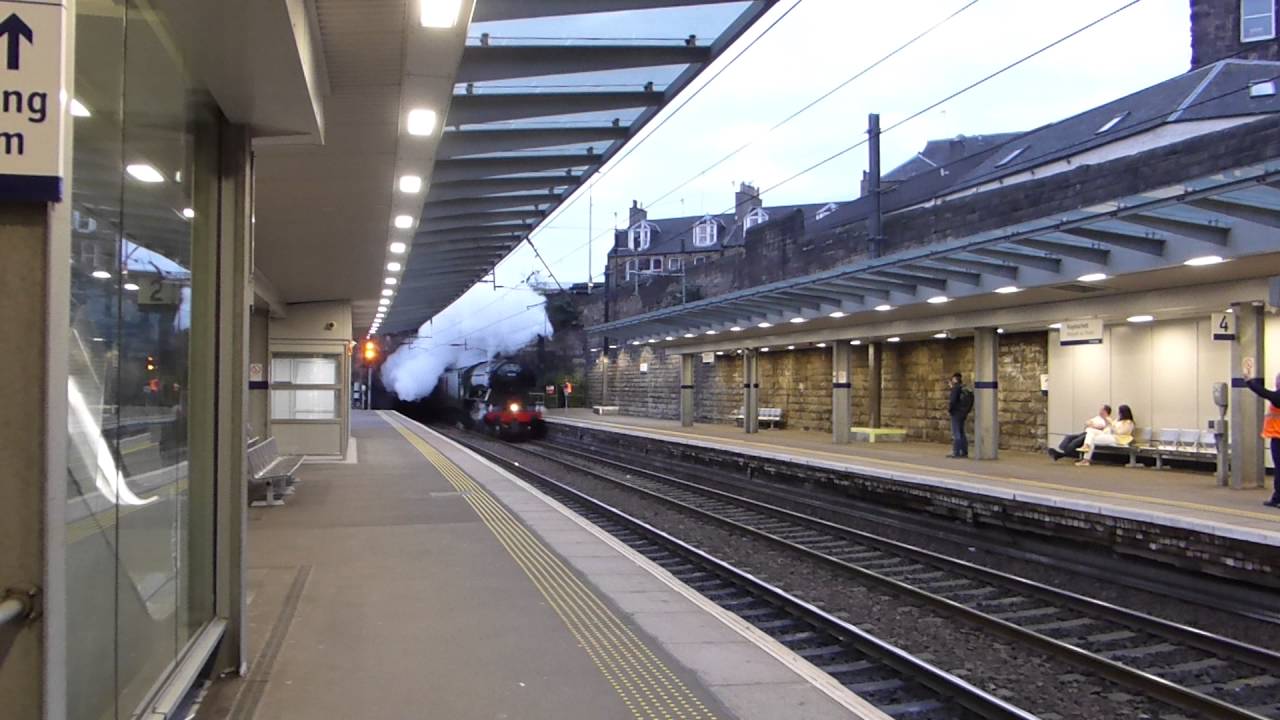 Steam Loco 60103 Flying Scotsman through Haymarket 14th May 2016 - YouTube