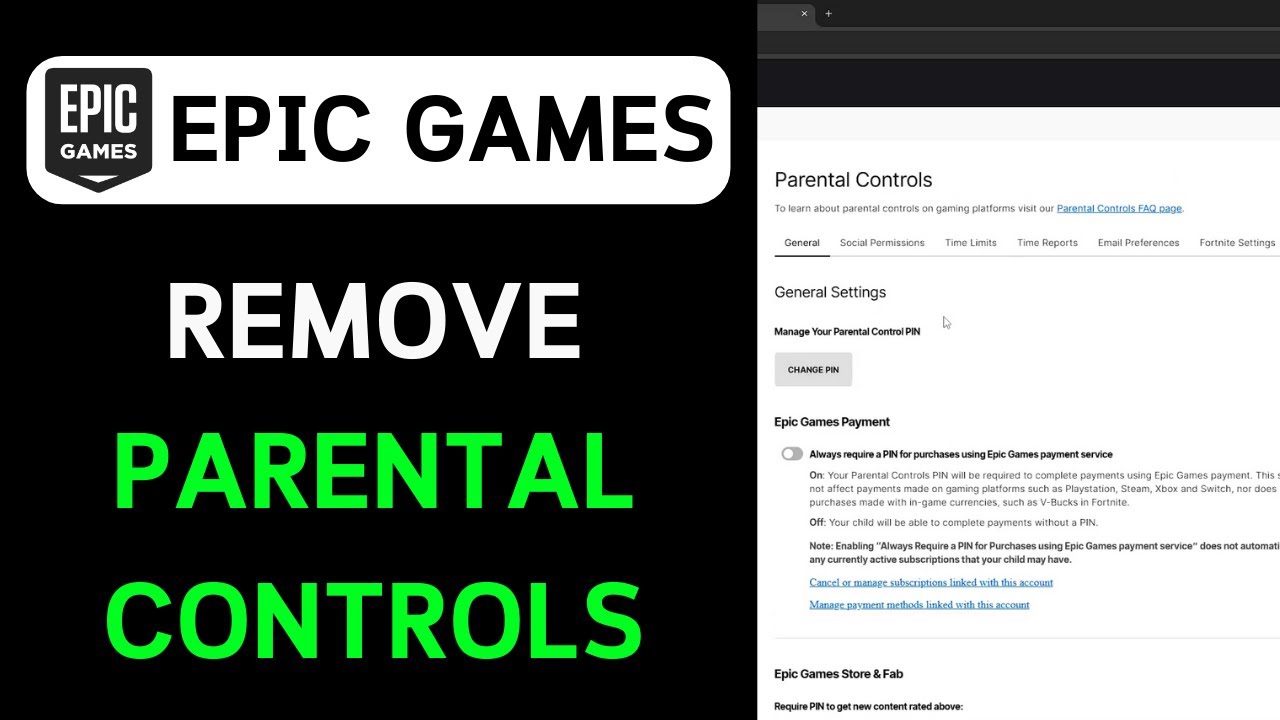How To Remove Parental Controls In Epic Games - YouTube