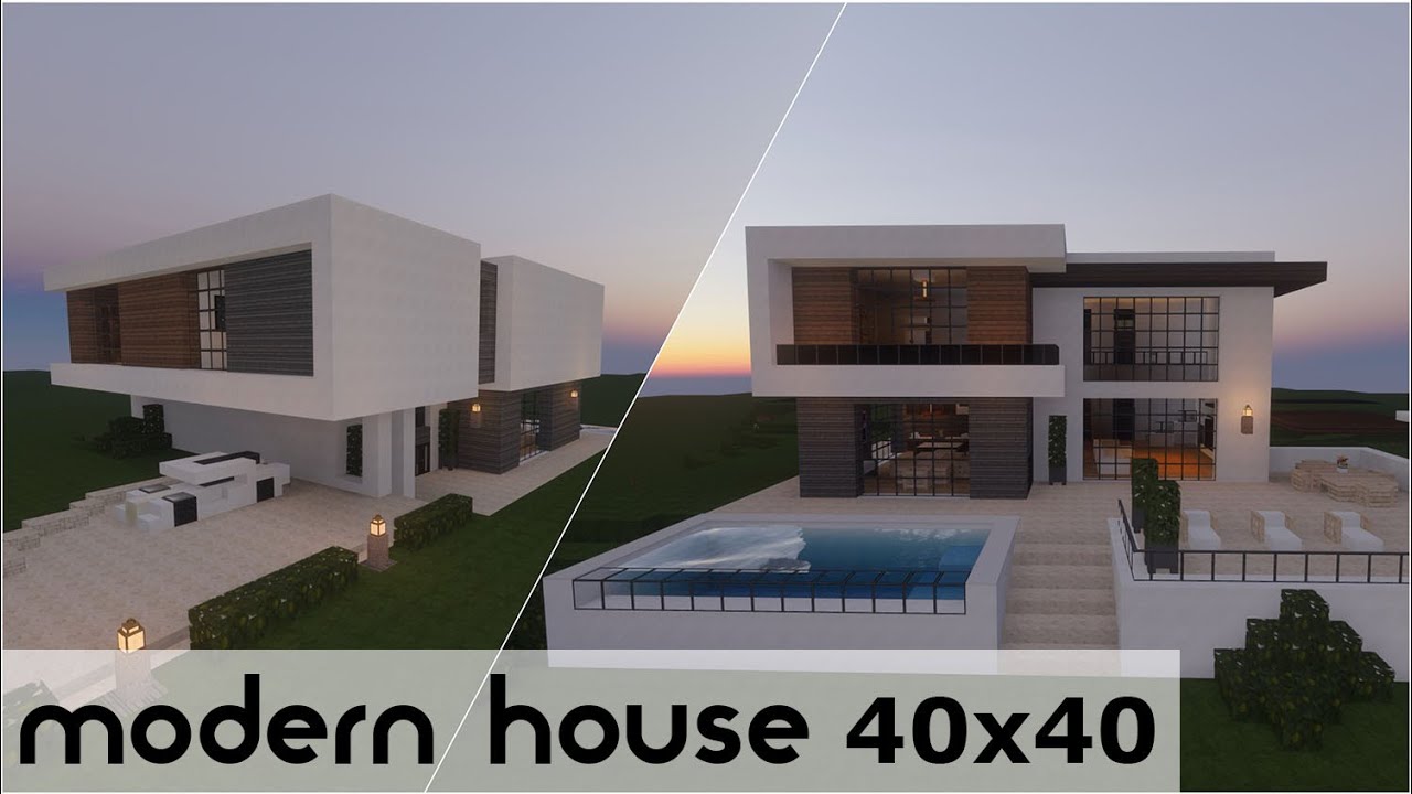Minecraft: Modern House 40x40 - Full Build Timelapse (#2) + DOWNLOAD ...