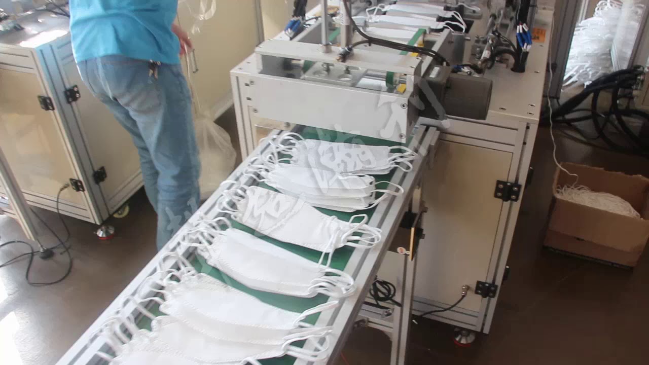 flat fold dust mask making machine - YouTube