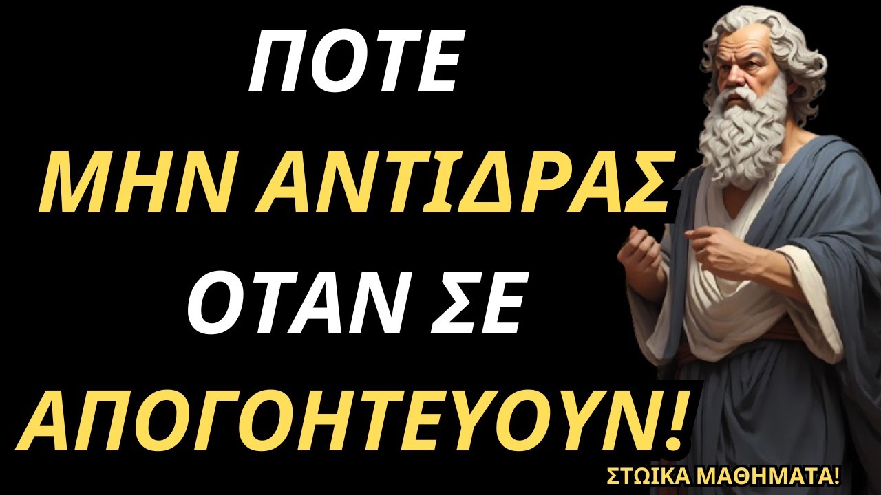 ΠΟΤΕ Μην Αντιδράς, Όταν σε ΑΠΟΓΟΗΤΕΥΟΥΝ! | Στωικά Μαθήματα! - YouTube