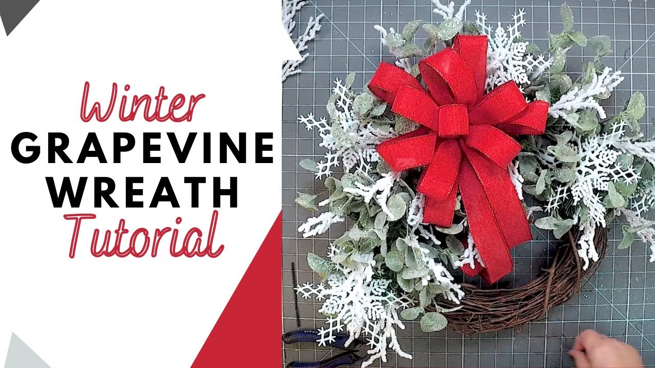 Simple Winter Grapevine Wreath Tutorial - YouTube