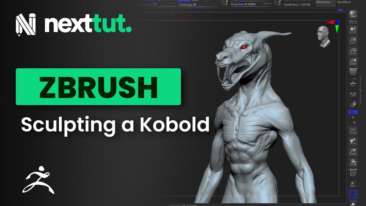 Zbrush Tutorial for Beginners | Sculpting Vampire Kobold Part 1 ...