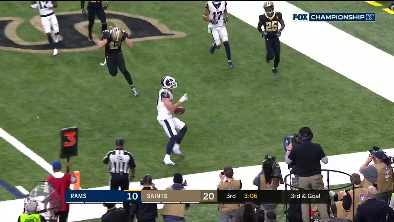 Jared Goff touchdown pass to Tyler Higbee in the NFC Championship Game ...