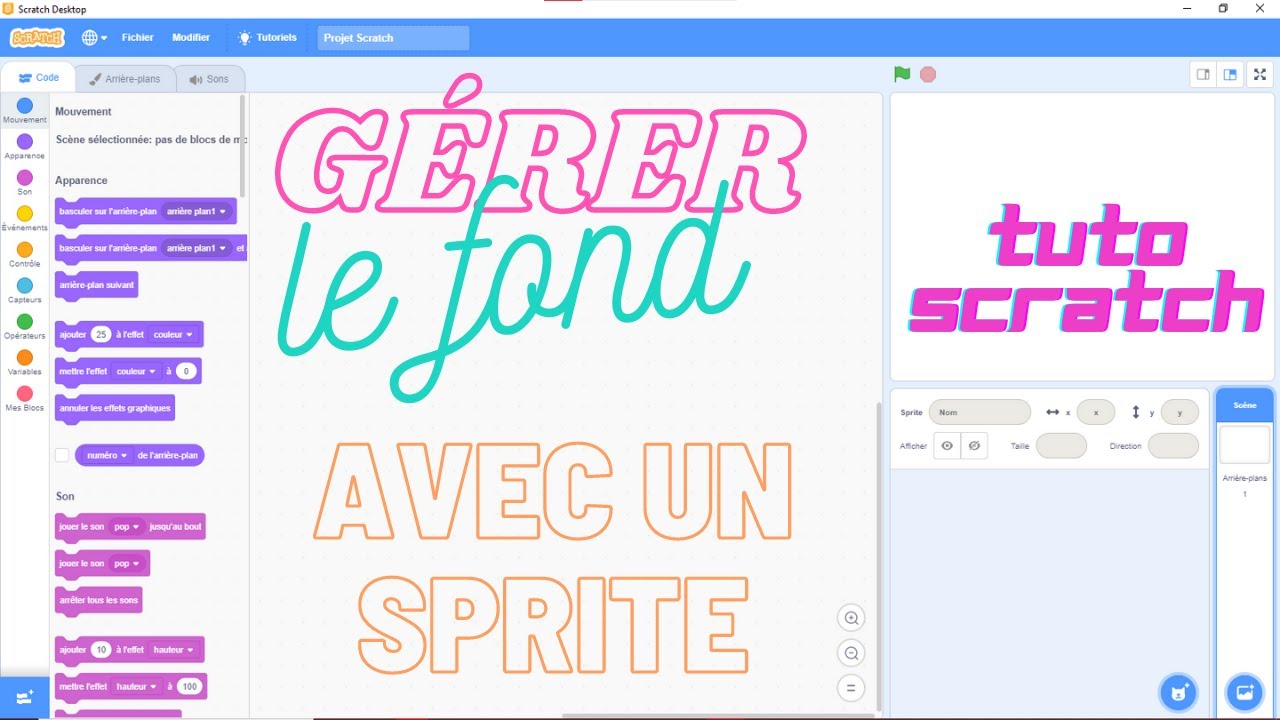 Tuto Scratch Comment faire un fond à l'aide d'un Sprite - YouTube
