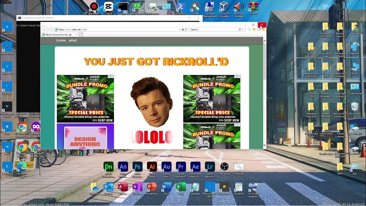 Rickroll Using CMD - YouTube