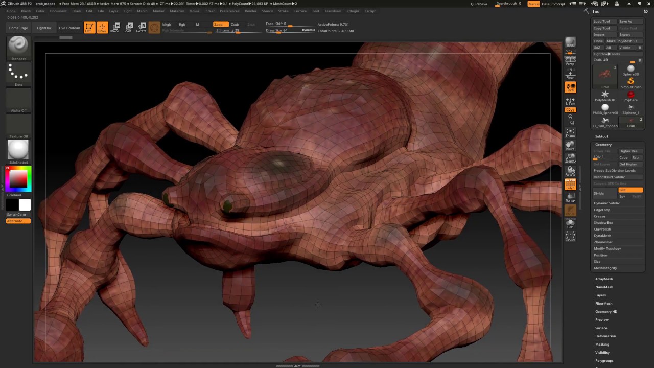 Como exportar Displacement map en Zbrush y aplicarlo en Maya - YouTube