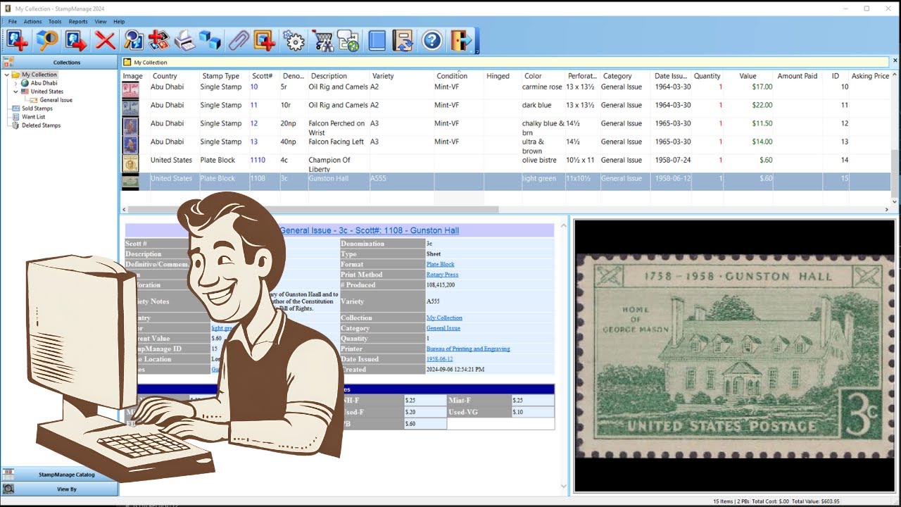 StampManage Reporting - Showing stamps by grade or stamp format - YouTube