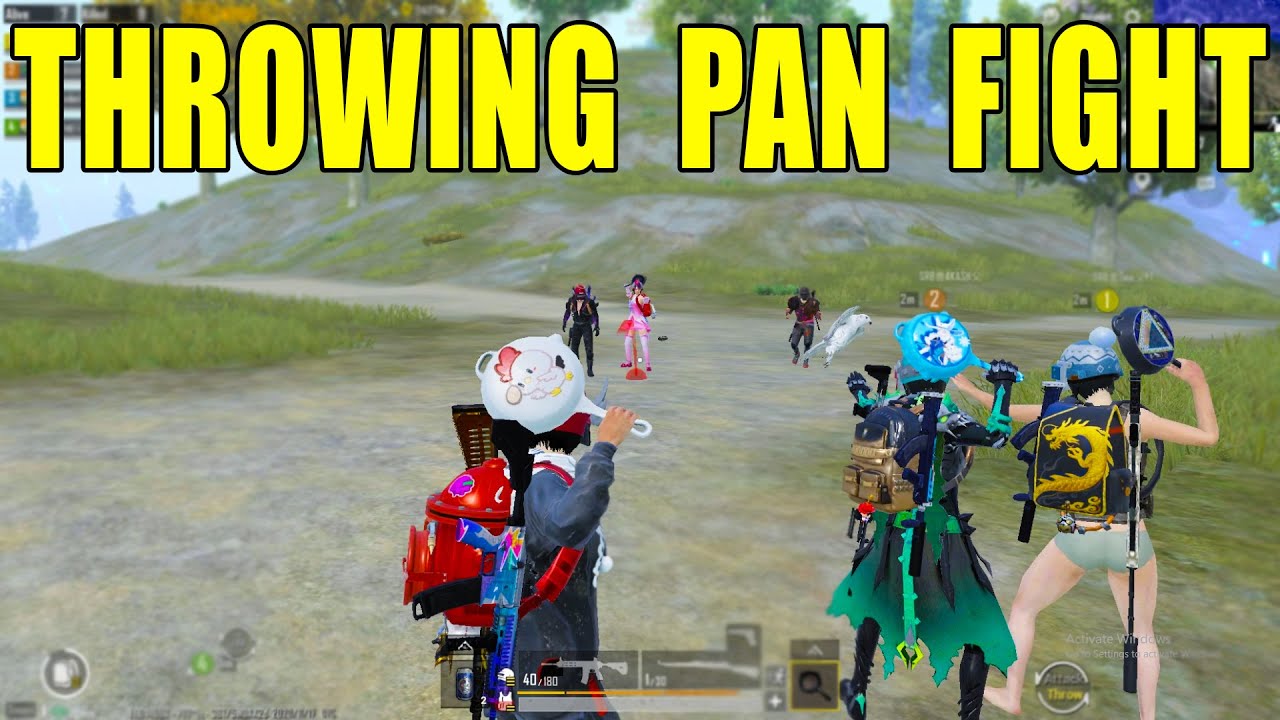 THROWING PAN FIGHT IN PUBG MOBILE - YouTube