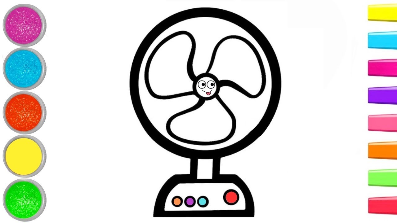 🌈 Drawing and Coloring A Fan | Fan Drawing Easy | Step-by-Step Tutorial ...