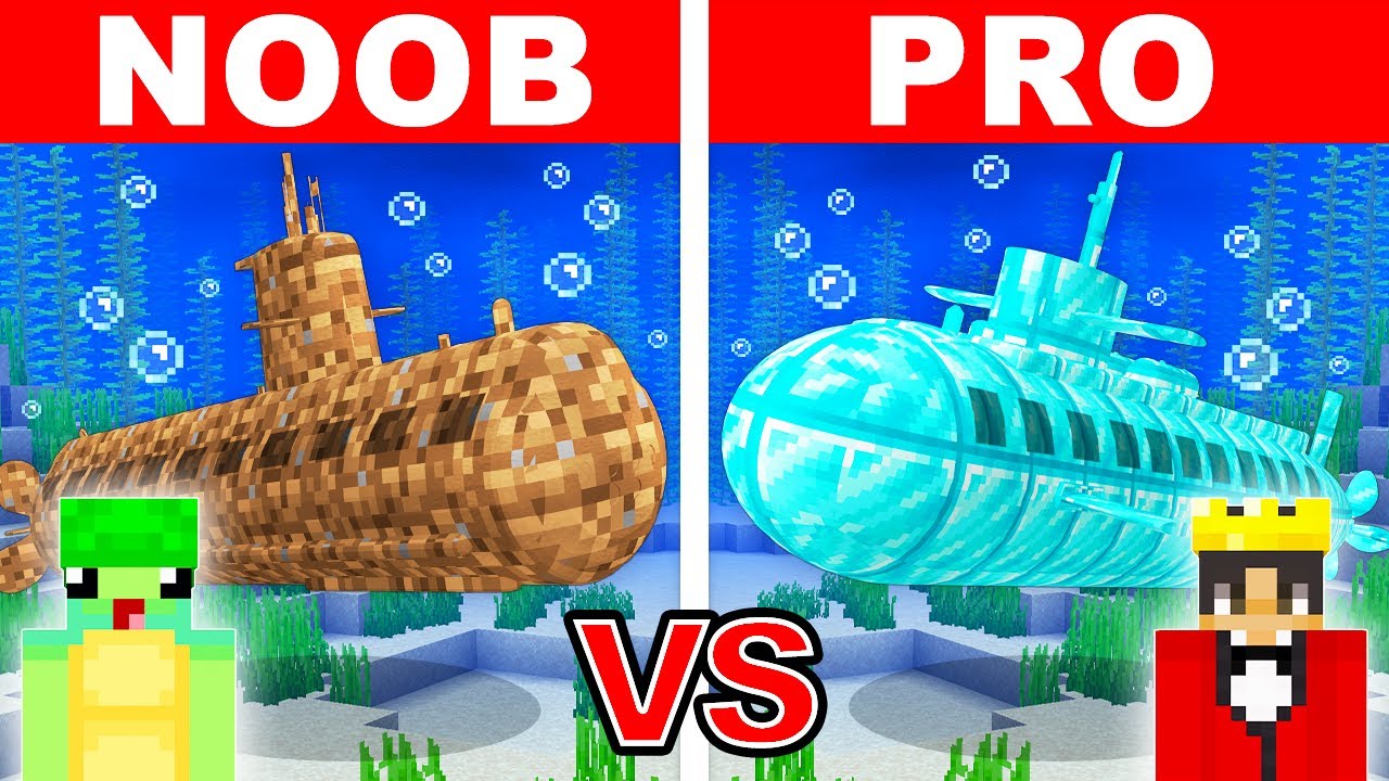 NOOB vs PRO: SUBMARINE House Build Challenge in Minecraft - YouTube