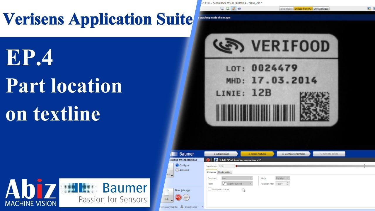 Verisens Application Suite EP.4 - Part location on textline - YouTube
