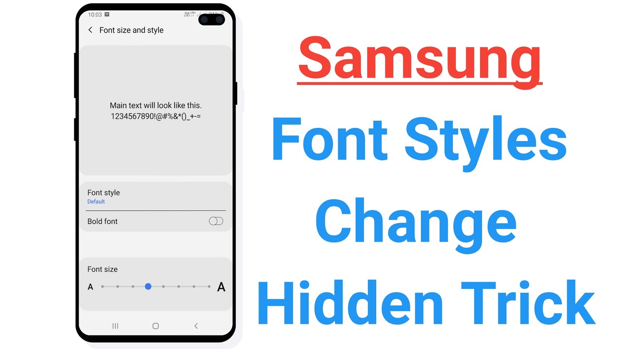 Samsung Font Styles Change Hidden Trick ! A50,50s,A70,M30,M10,S9,J7, J8 ...
