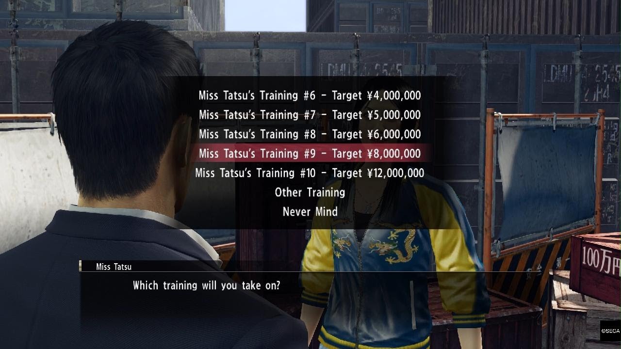 YAKUZA 0 Miss Tatsu's Training #9 - Target ¥8,000,000 - YouTube