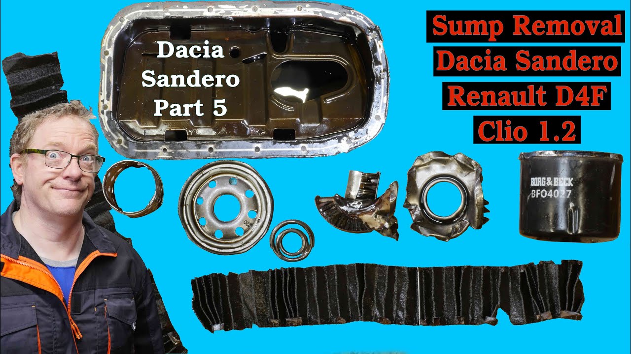 Part 5 - Removing Oil Sump and Oil Filter Disassembly on Dacia Sandero ...