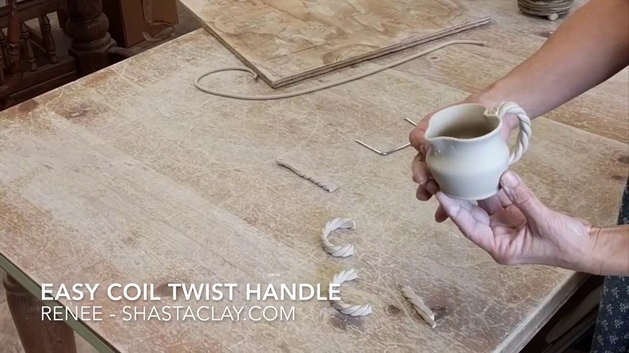 EASY Pottery Coil-Twist Handle Tutorial at Shasta Clayworks Pottery in ...