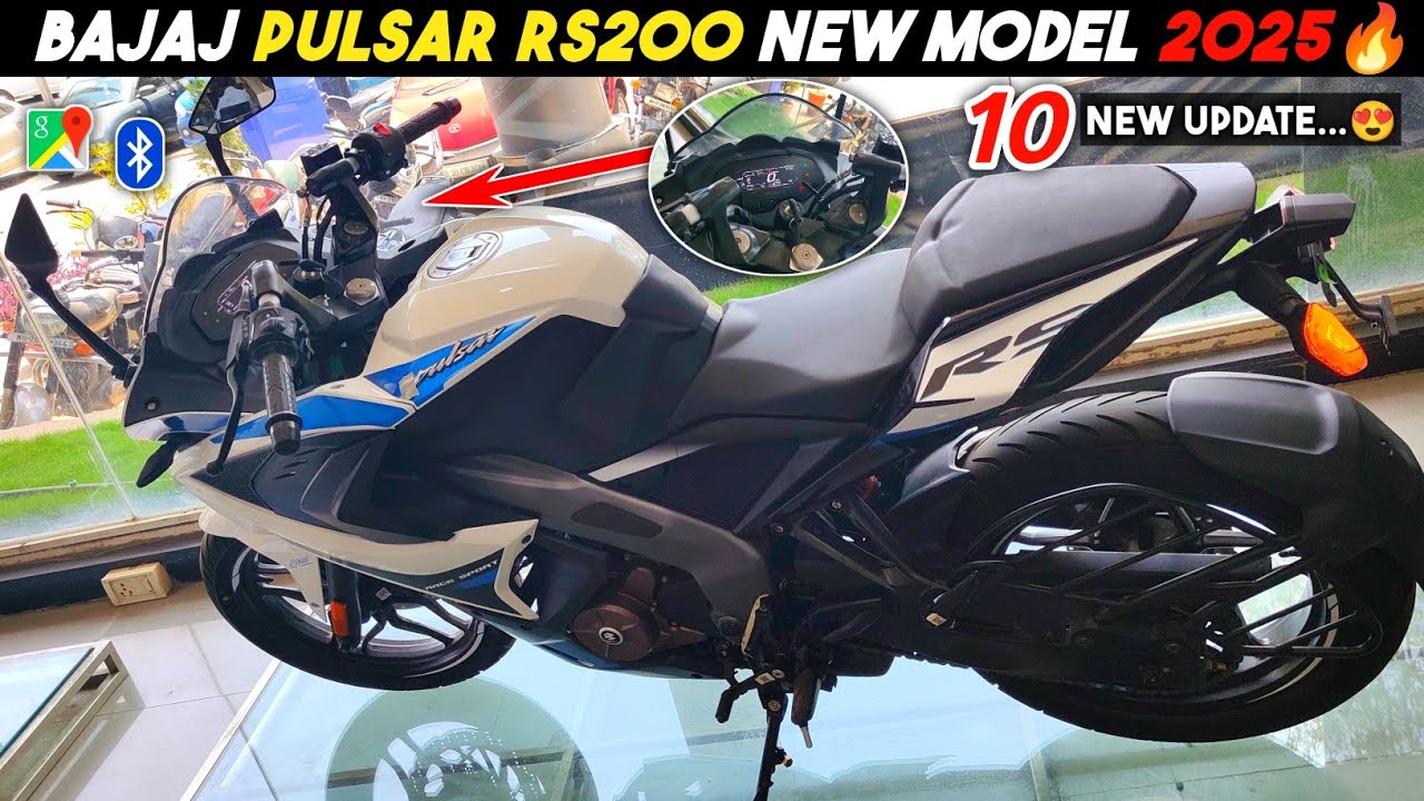 Bajaj PULSAR RS200 New Model 2025 White Blue Colour🔥 Digital meter ...