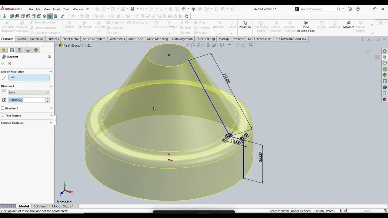 SolidWorks Tutorial : Learn How to Make a Cone in SolidWorks - YouTube