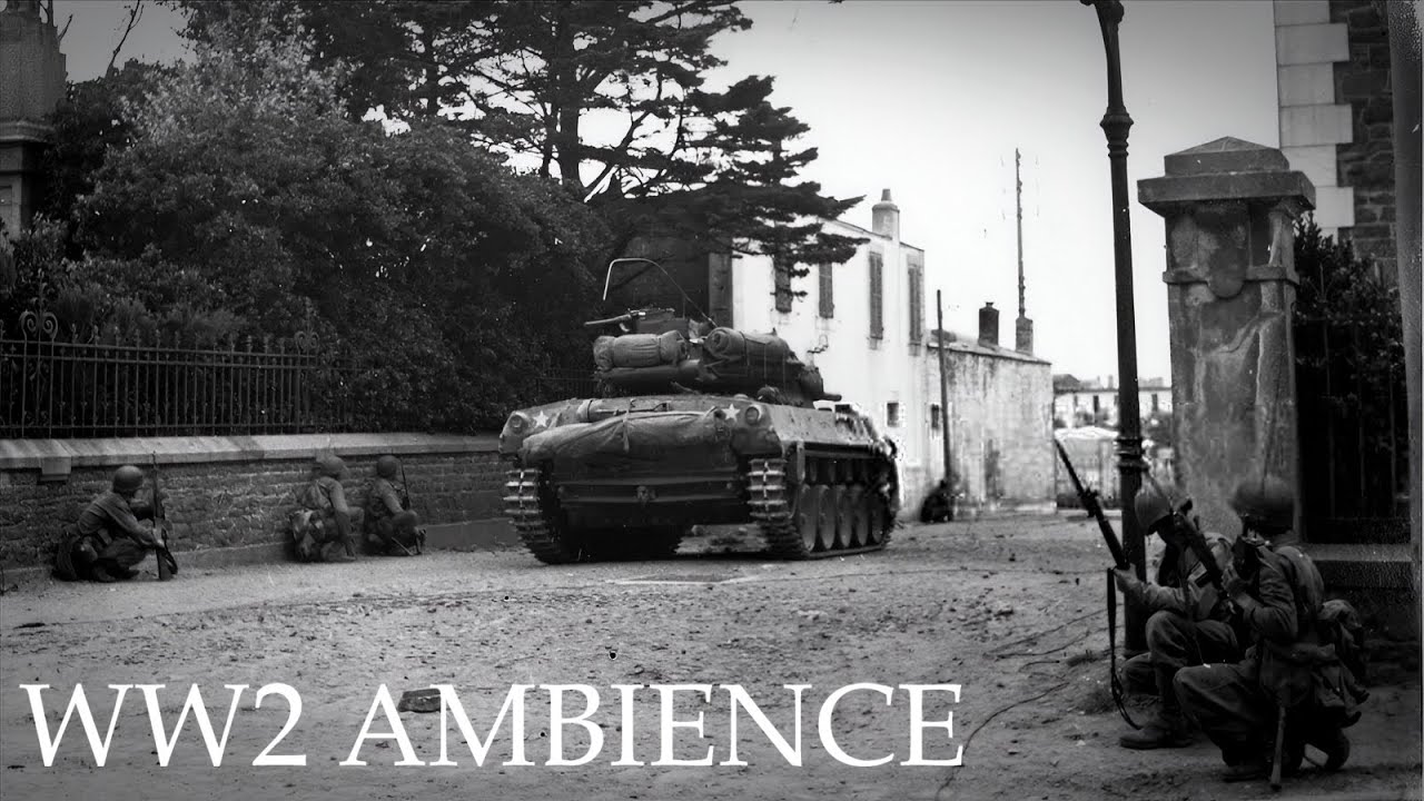 WW2 Ambience: U.S Army Perspective💥Battle, Intense, Distance, Explosion ...