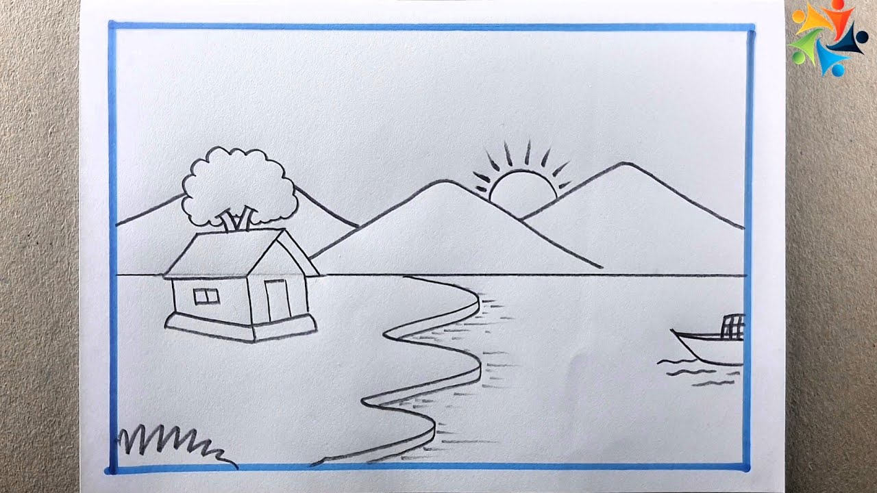 Scenery Drawing😍😍 Scenery Drawing💚💚 Pencil Art - YouTube