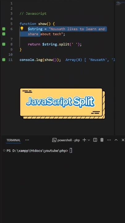 Javascript String To Array Using Split 👨💻 In Tamil Javascript