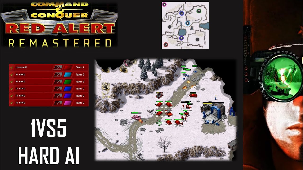 /Command & Conquer Red Alert Remastered/ (Skirmish) 1VS5 HARD AI I ...