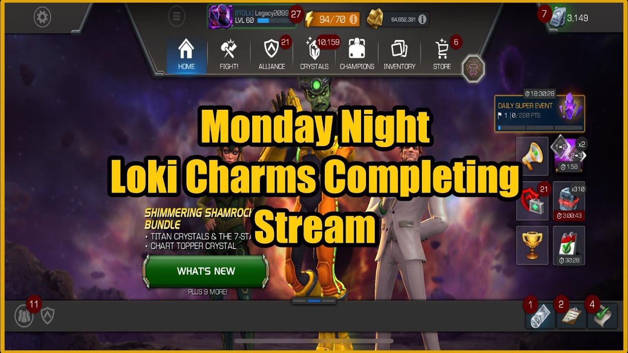 Monday Night Hangout Loki Charms Special Objectives | MCOC Stream 142 ...