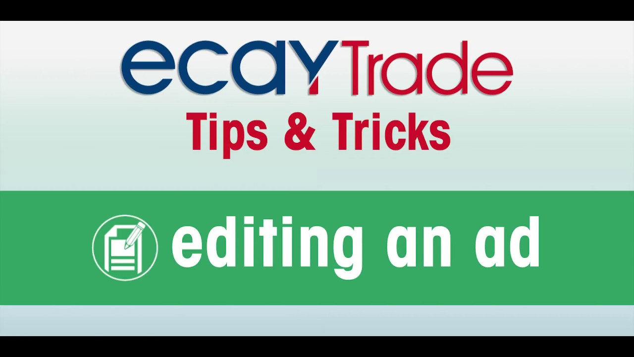 EcayTrade Tips & Tricks - #3 - Editing an Advert - YouTube