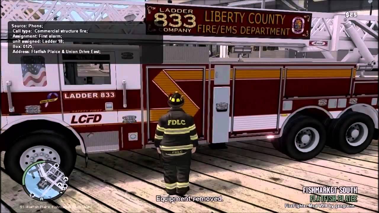 GTA IV FDLC Fire Fighter Mod Sweet Ladder!!!! - YouTube