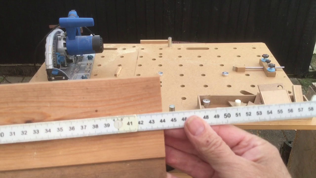 Track Saw Workbench very accurate stop and measure system - YouTube