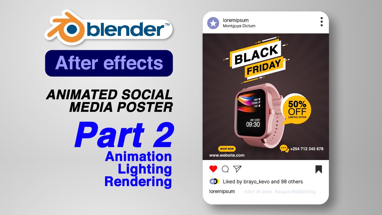 Animated Social Media Poster: PART 2 A Step-by-Step Guide using Blender ...