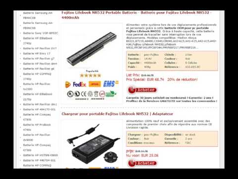 Fujitsu Lifebook NH532 Portable Batterie