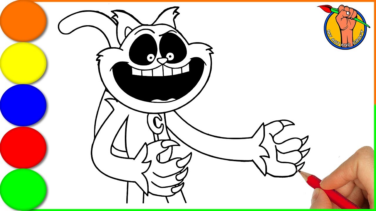 How to Draw CatNap Smiling Critters | How to DRAW CATNAP step by step ...