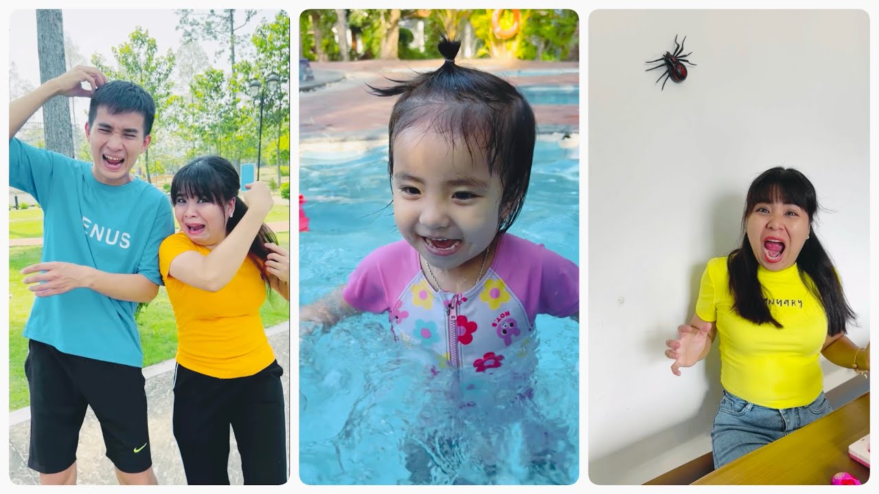 Noob Pool vs Pro Leaf vs Hacker Spider 🕷️👻😱 Linh Nhi Family #shorts ...
