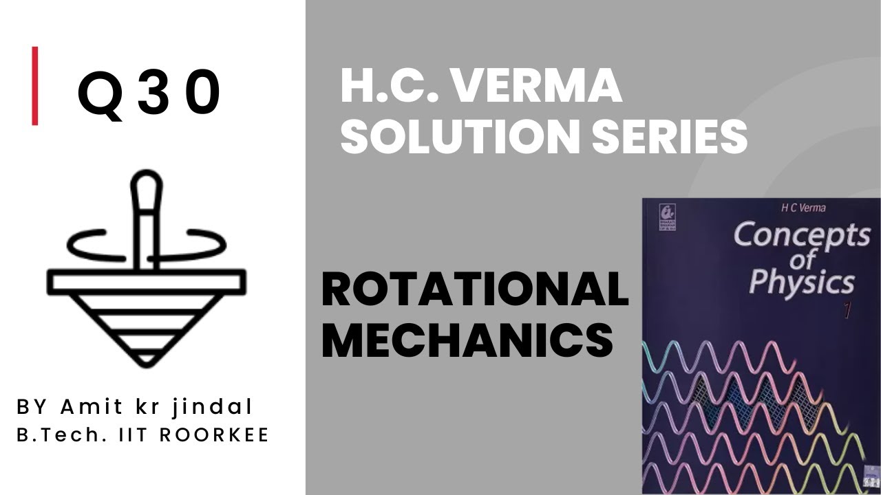 H C VERMA SOLUTIONS|| ROTATIONAL MECHANICS || Q 30 ||EXERCISE ...