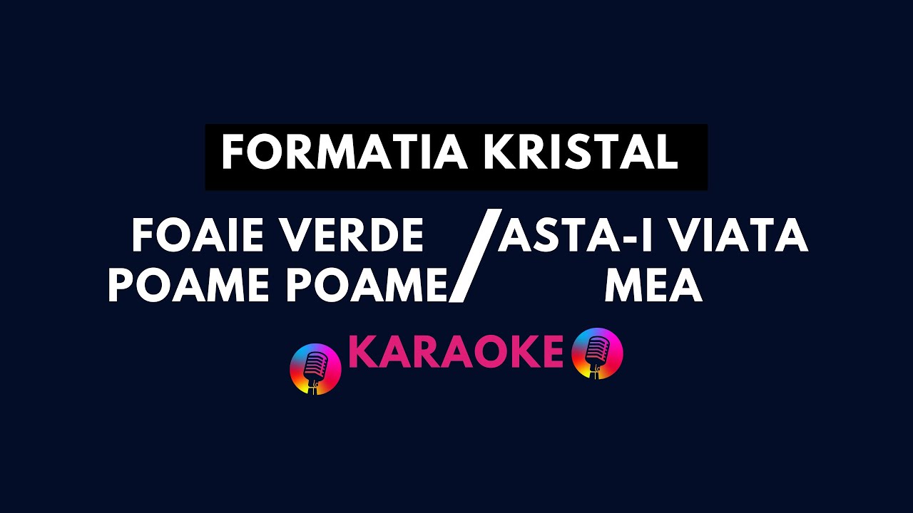 Foaie Verde Poame Poame/ Asta-i Viata Mea🎵Do Major🎵(Karaoke) - YouTube