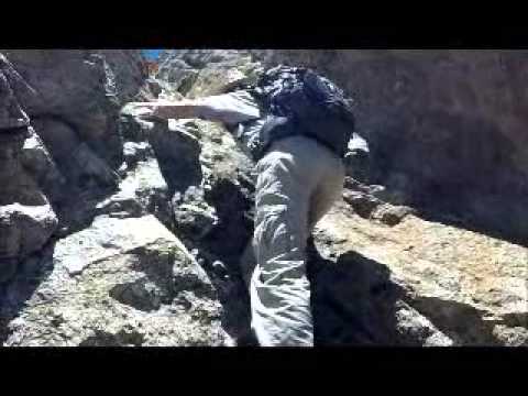 Climbing the 3rd class gully on Organ Needle, Organ Mountains, Las ...