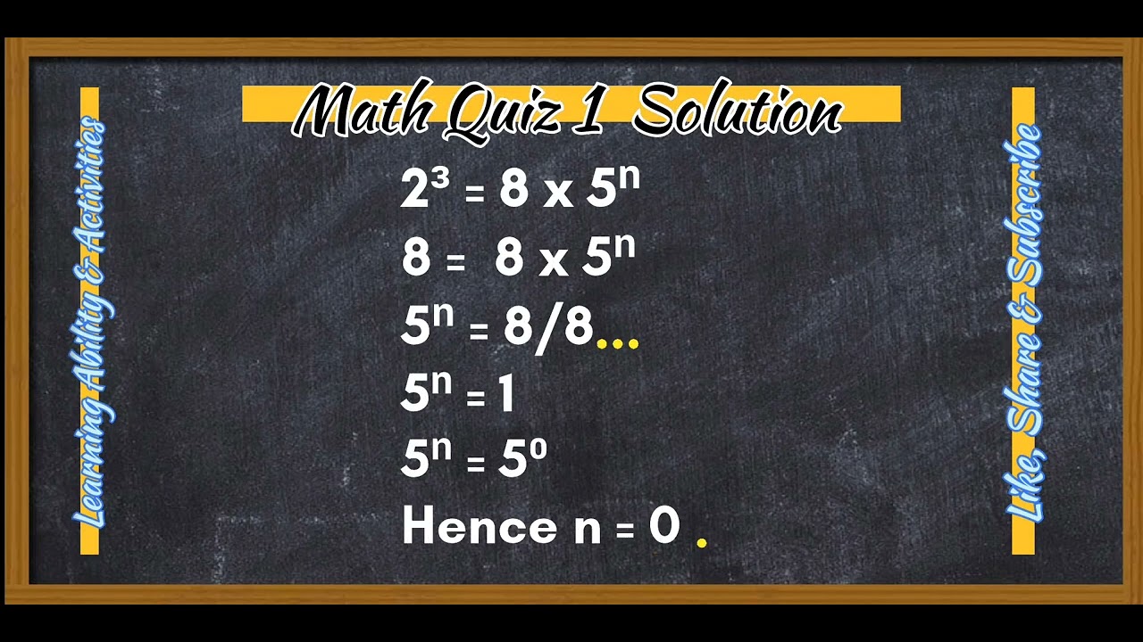 Solution:Math Quiz 1 #maths #quiz #solution - YouTube