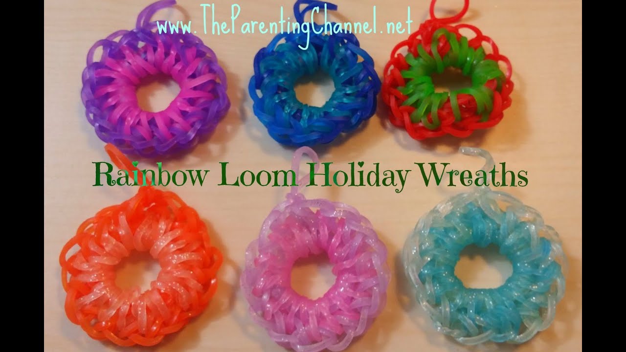 How to Make HOLIDAY WREATHS LOOMLESS Rainbow Loom - YouTube