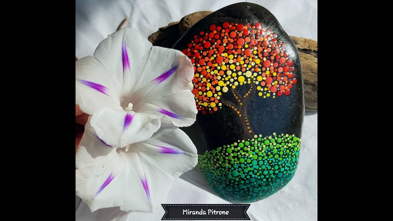 How to paint a fall tree - dot art with Miranda Pitrone - YouTube