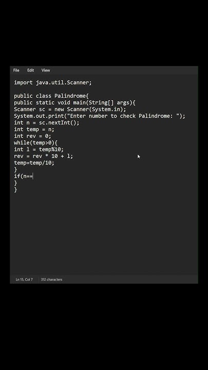 Check Weather The Number Is Palindrome Or Not Javaprogramming Coding Codingtutorial Fyp