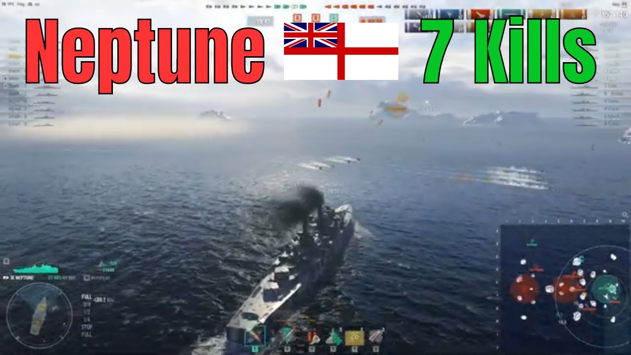 Neptune British Cruiser | 7 Kills, 242k Dmg, Conf, HC, Dreadnought ...