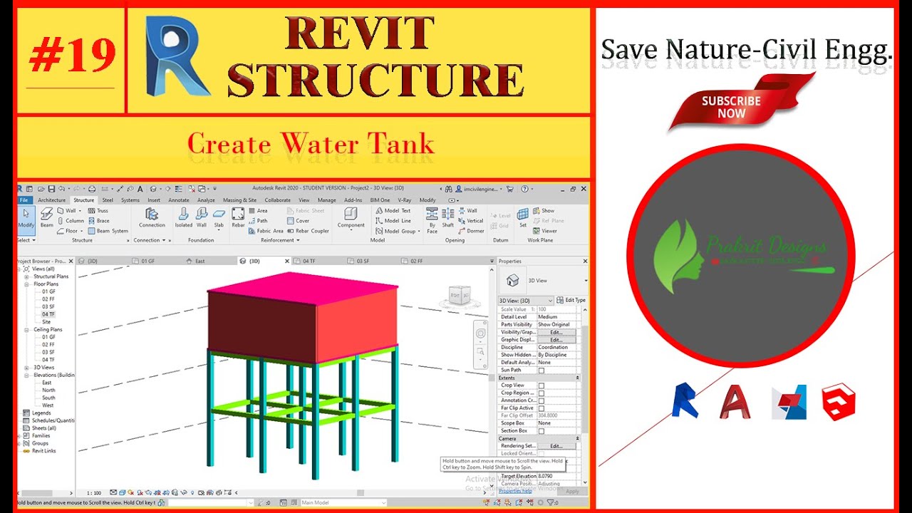#19. How To Create A Water Tank In Revit. | Revit Structure For Free ...
