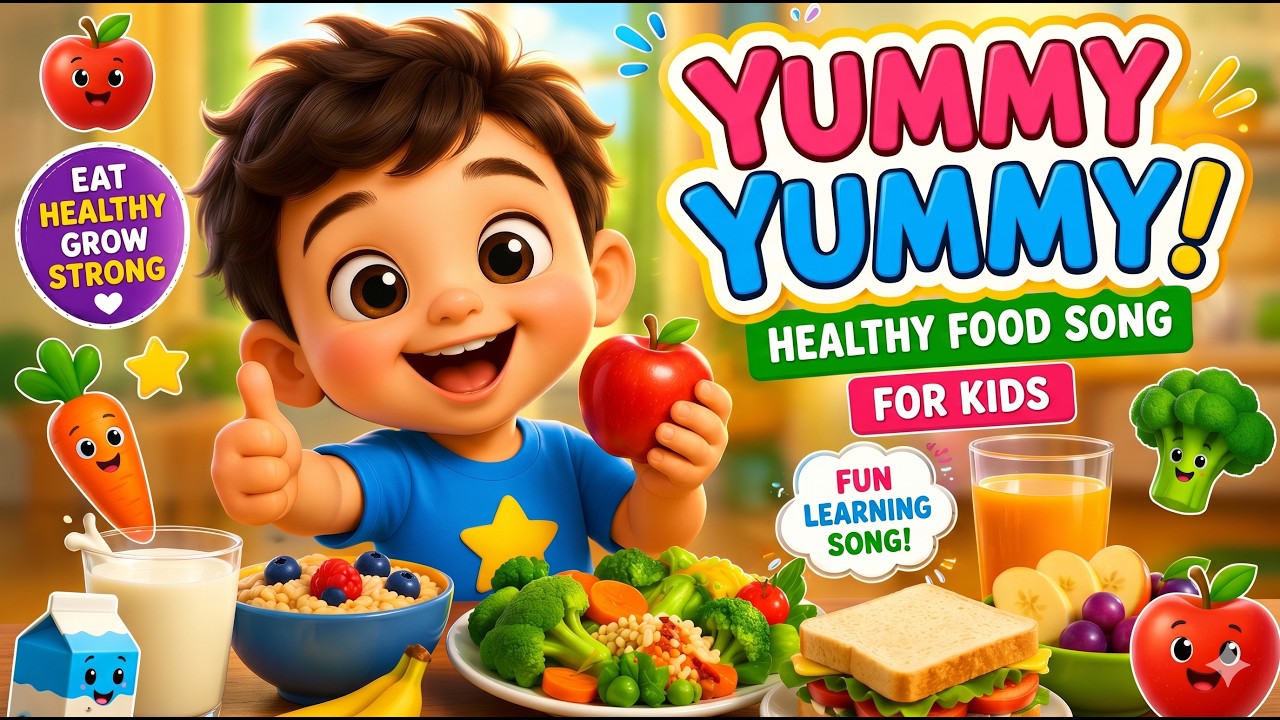 Healthy Eating Song for Kids 🍎 | Yummy Yummy Food Song | Toddler ...
