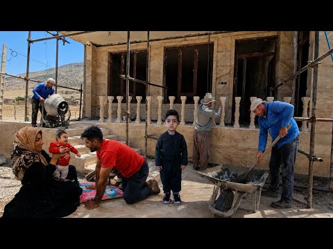 🏡 Saleh and Sadri's new home decoration: Luxurious view of the veranda with Sarahi stone