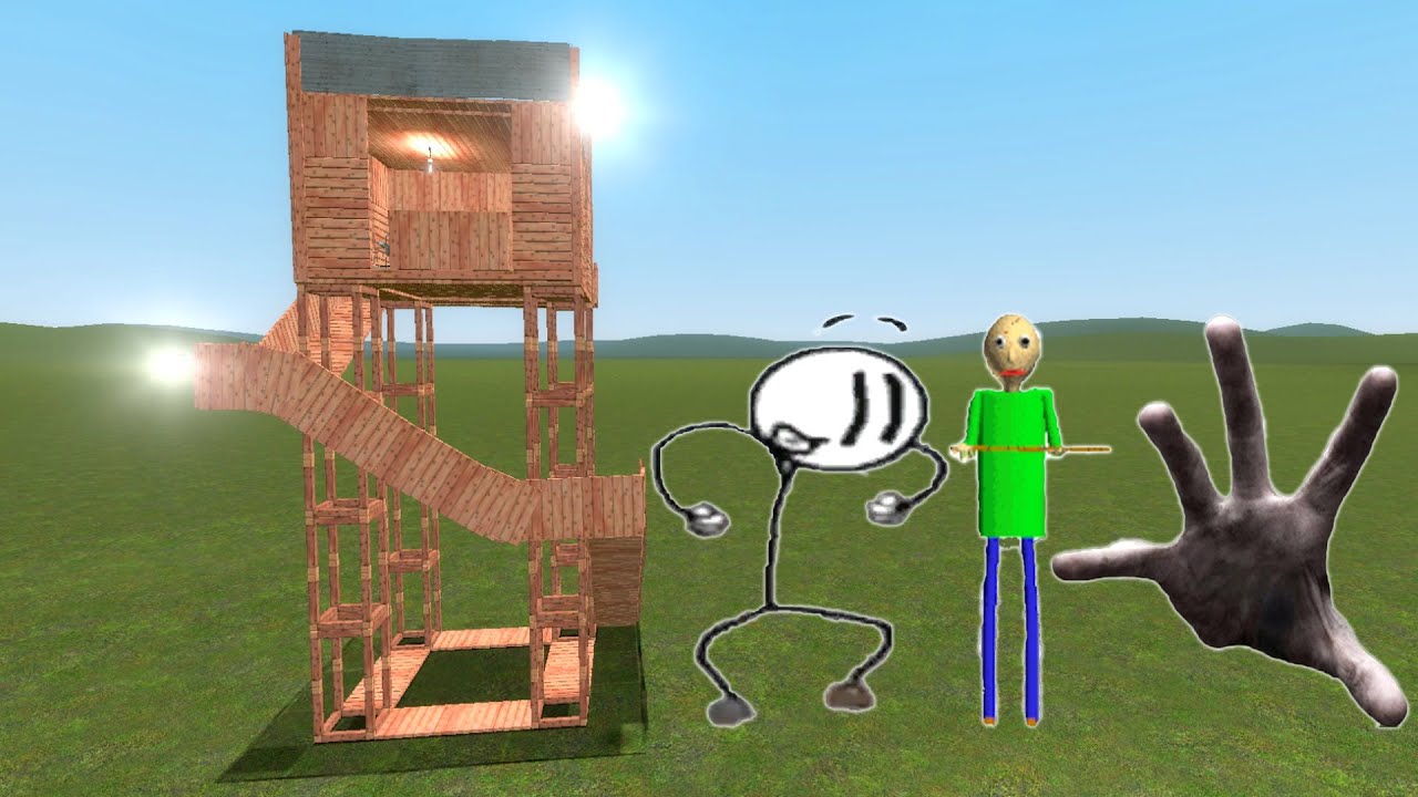 Henry Stickmin, Scary Hand And Baldi Nextbot Vs Towers In Garry's Mod ...