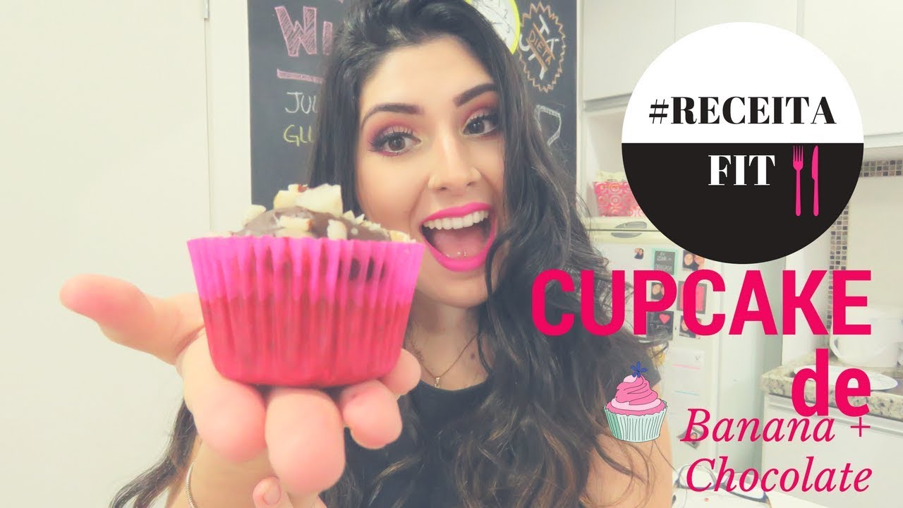 CUPCAKE FIT - Banana com chocolate e castanha do Pará | Julia Farias ...